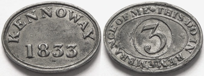 Kennoway Established Church Communion Token Table 3 1833