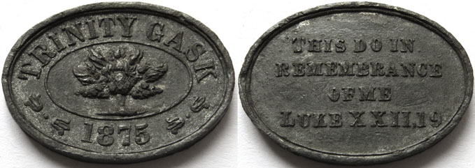 Trinity Gask Established Church Communion Token 1875