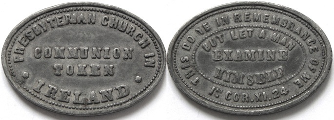 Ireland Presbyterian Church Stock Communion Token