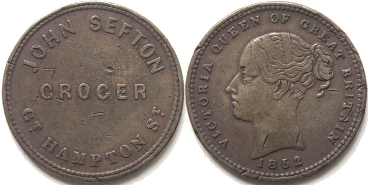 John Sefton's Grocers Birmingham Farthing
