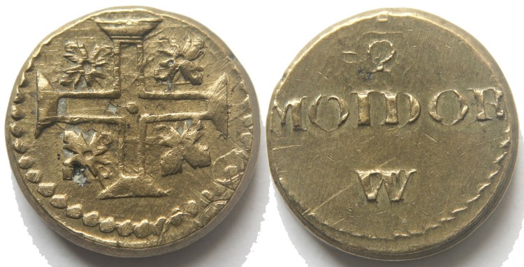 Half Moidore - 13s 6d Brass Coin Weight