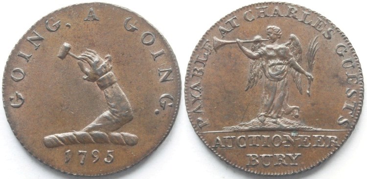 Charles Guest's Bury Auctioneer Conder Halfpenny 1795