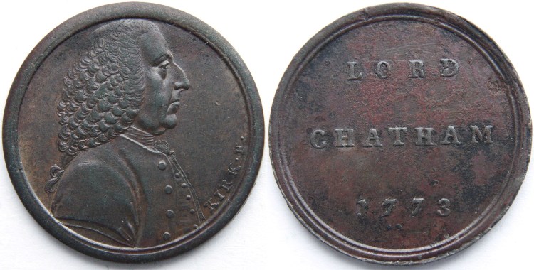 Lord Chatham Sentimental Magazine Medallion 1773