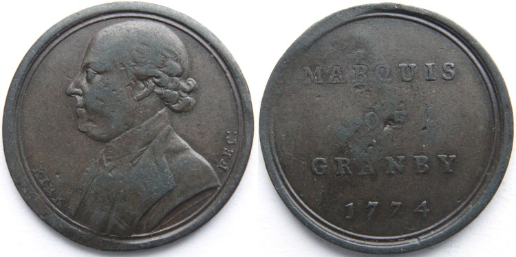 Marquis of Granby Sentimental Magazine Medallion 1774