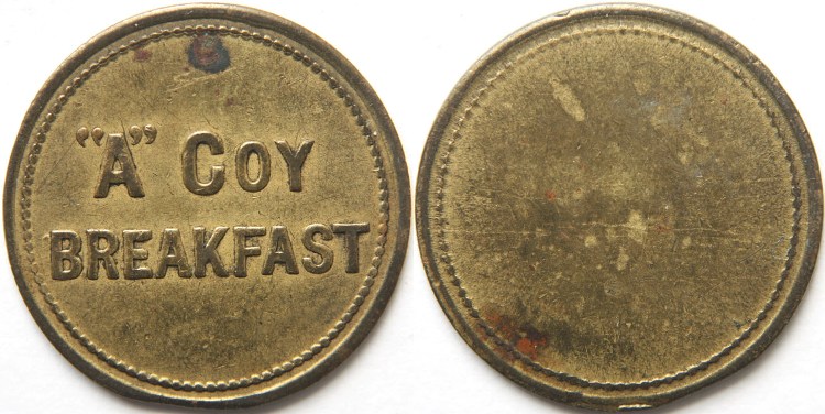 Duke of Lancaster's Yeomanry "A" Company Brass Breakfast Token
