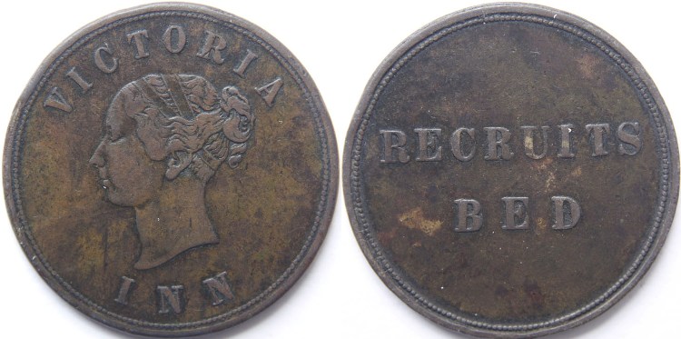 Victoria Inn Recruits Bed Brass Token