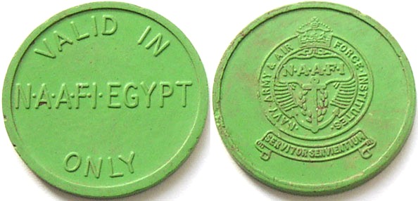 British Forces NAAFI Egypt ½ Piastre Token
