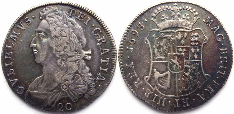 William II Twenty Shillings 1698/7
