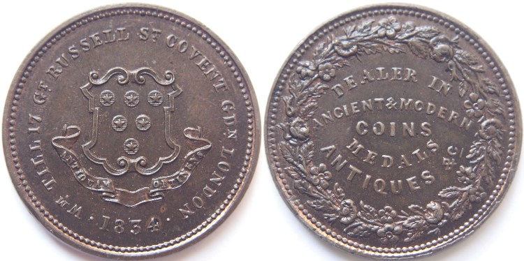 William Till London Coin Dealer Halfpenny 1834